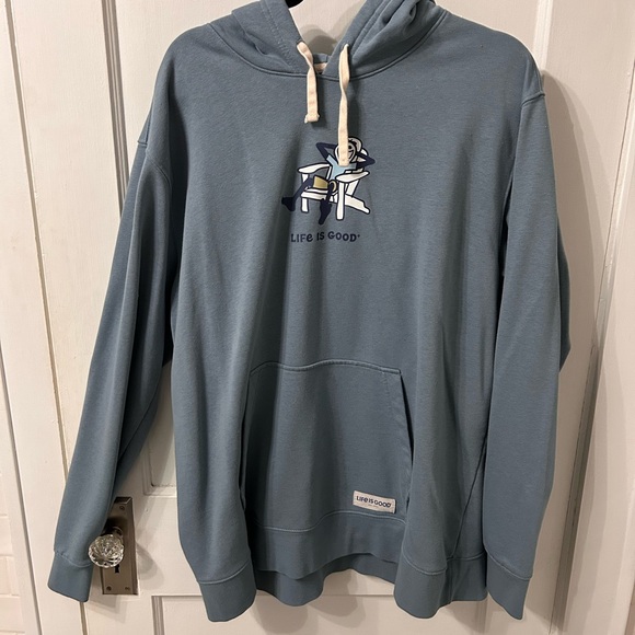 Life Is Good | Shirts | Life Is Good Mens Slate Blue Hoodie | Poshmark